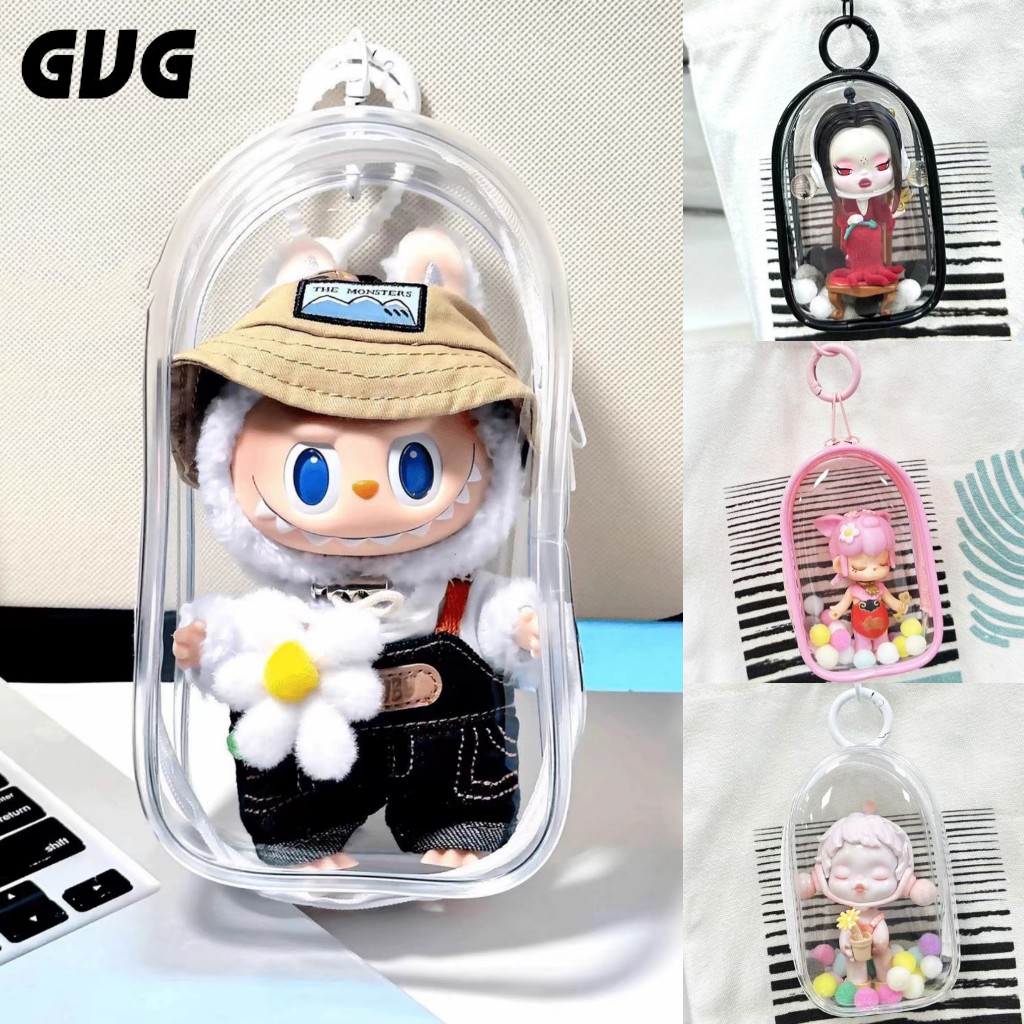 GVG LABUBU Doll Outdoor Bag POPMART Acrylic Bag Box Doll Bag Keychain ...
