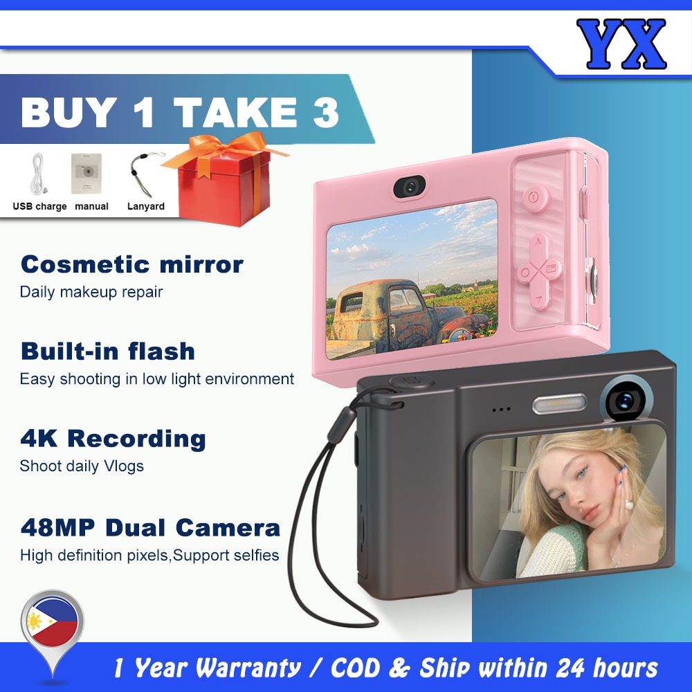 4K digi cam Beginner's camera with mirror 48MP HD Autofocus Camera ...
