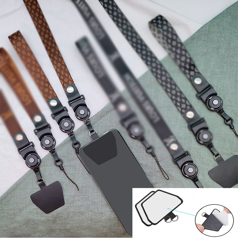 [long+short+PAD]Neck Lanyards Short Strap With Connect Pads For Phone ...