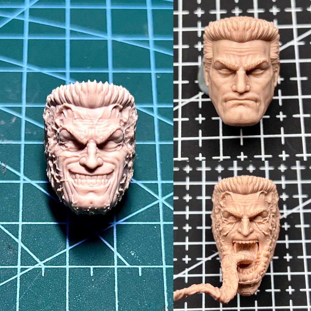 Unpainted 1/12 Scale Venom Eddie Brock Head Carved Model Fit For 6 ...