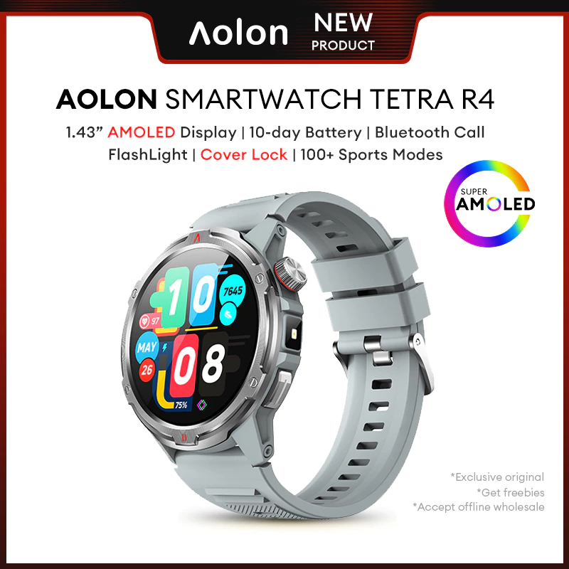 Aolon Tetra R4 Smart Watch Bluetooth Call IP67 Waterproof 24h Health ...