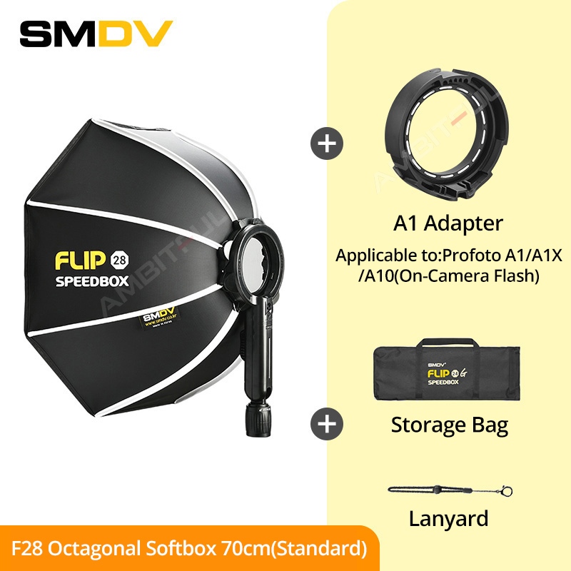 SMDV Flip 28 Quickly Release Parabolic Out Door Softbox for Profoto A1 ...