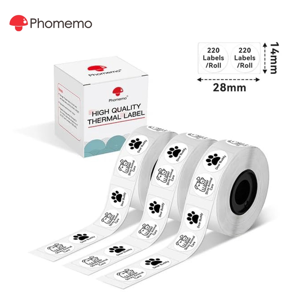 Phomemo 14mm Round Label Sticker For D30/Q30/Q31 Printer(3 Rolls ...
