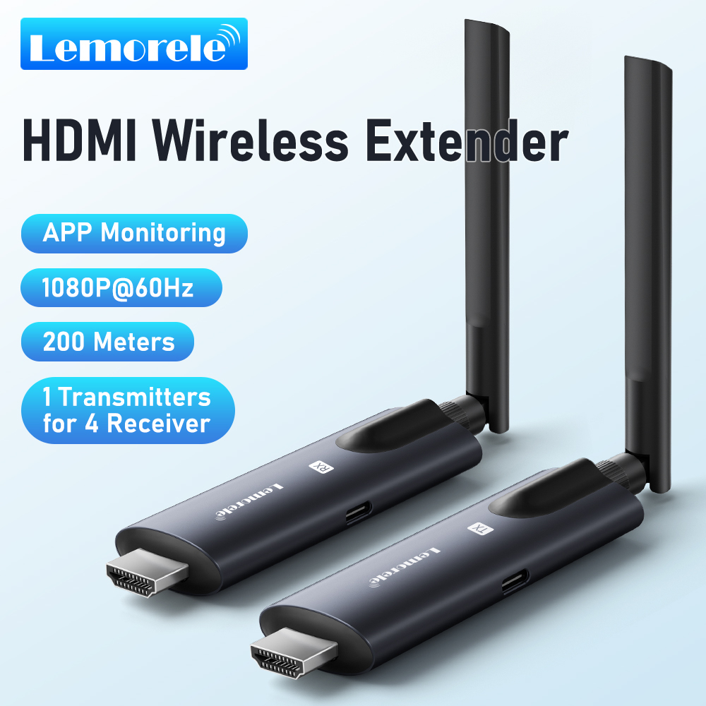 Lemorele R1000 HDMI Wireless Transmitter and Receiver Wireless Expander ...