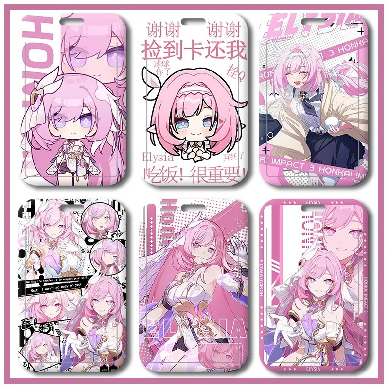 Game Honkai Impact 3 Elysia card holder students gift name tags card ...