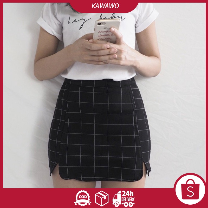 Woman Palda Checkered Skirt Short Skirt High Waist Tennis Skirt For ...