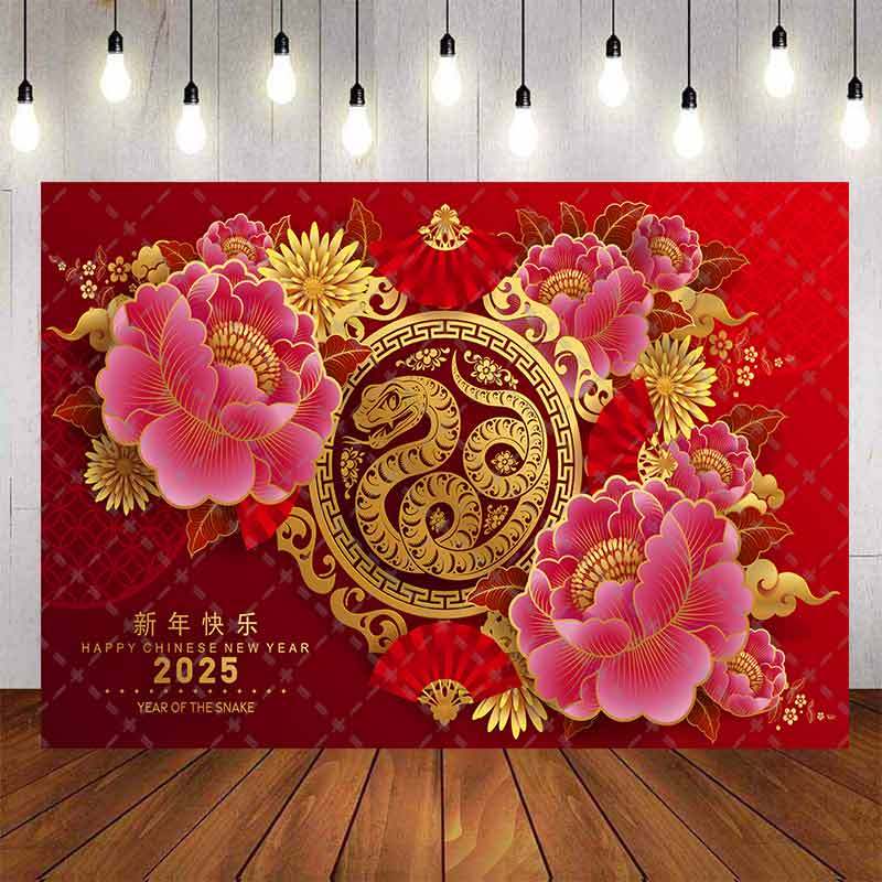 CNY 2024 Chinese Snake Year Backdrop For Photography Family Gift Happy ...
