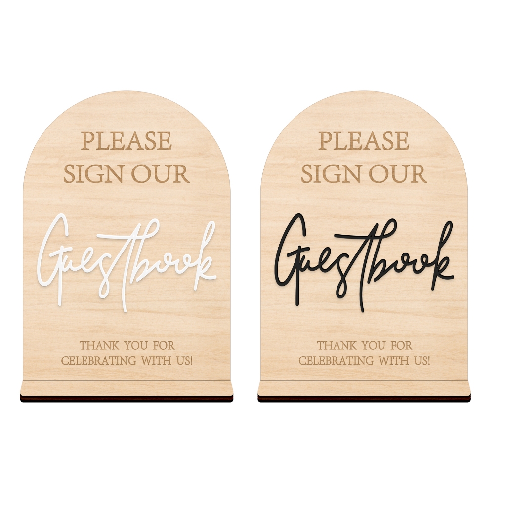 Arch Wedding Guest Book Tabletop Sign. 'Please Sign Our Guest Book ...