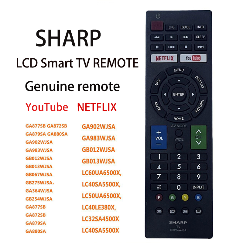 Genuine Remote Control Infrared Suitable for SHARP LED LCD Smart TV ...