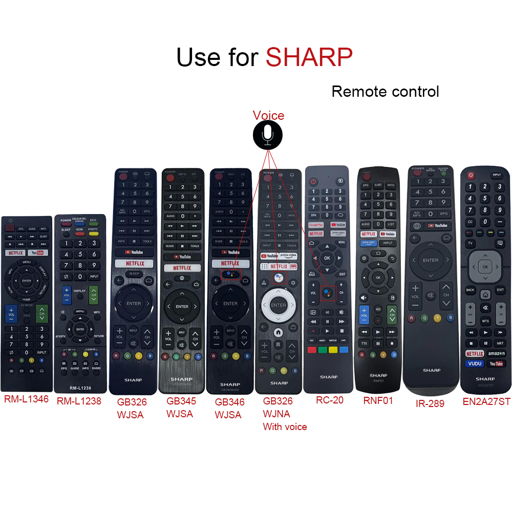 Genuine Voice Remote Control SHARP LED LCD Smart Android TV Remote ...
