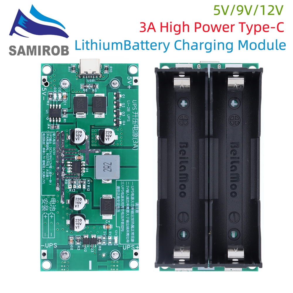 Type-C 15W 3A 18650 Lithium Battery Charger Module DC-DC Step Up ...