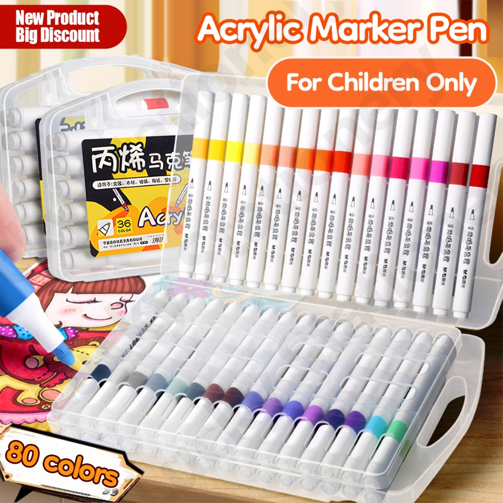 36/48/60 Colors Acrylic Marker Box-packed Pen Set Highligher Markers ...