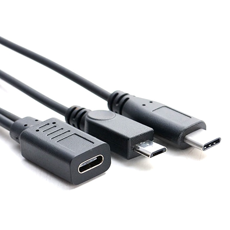 30cm USB3.1 Type-c female to micro male +Type-c male Charge Splitter ...