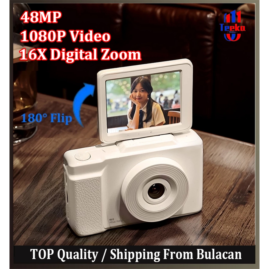VETEK 16 Digital Camera 48MP 16X Digital Zoom 180° Flip Screen Video ...