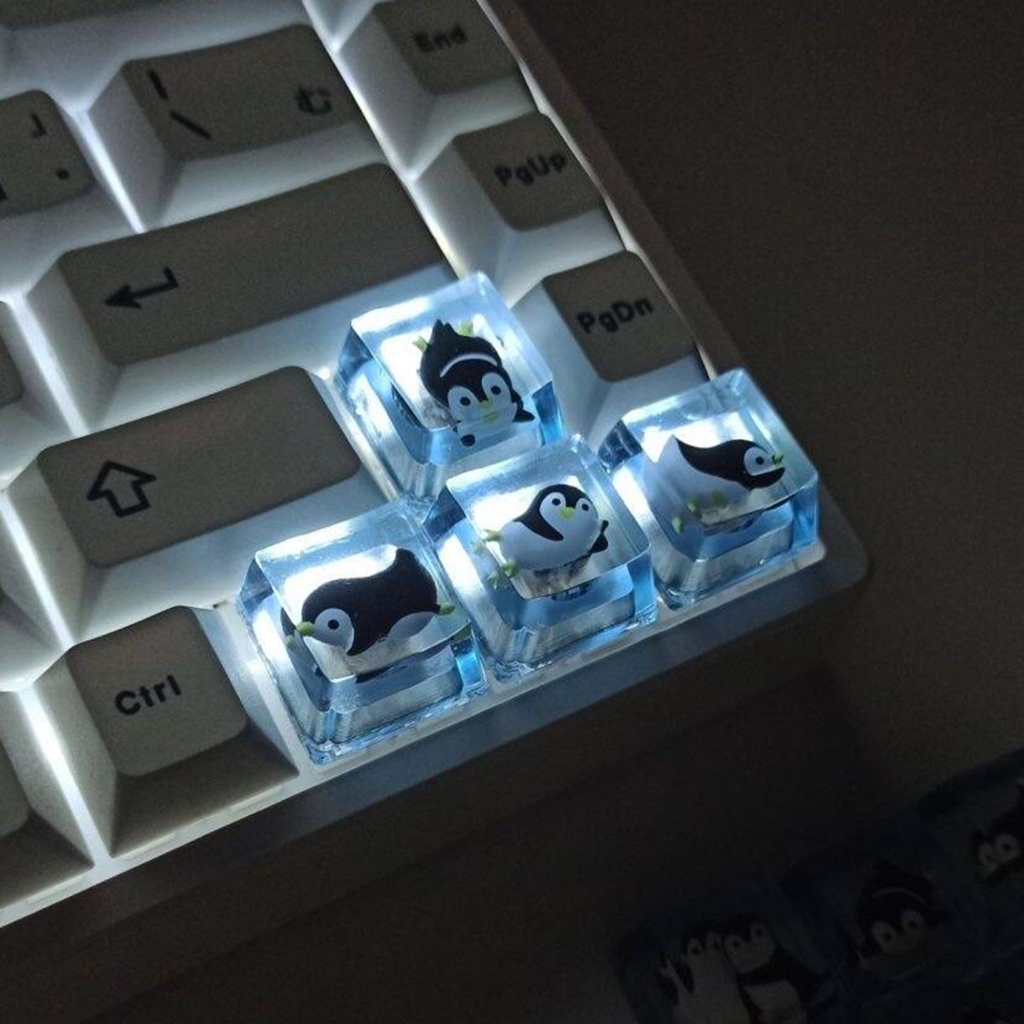 Penguin Panda Personalized Keycaps Direction Keys Cute Translucent ...