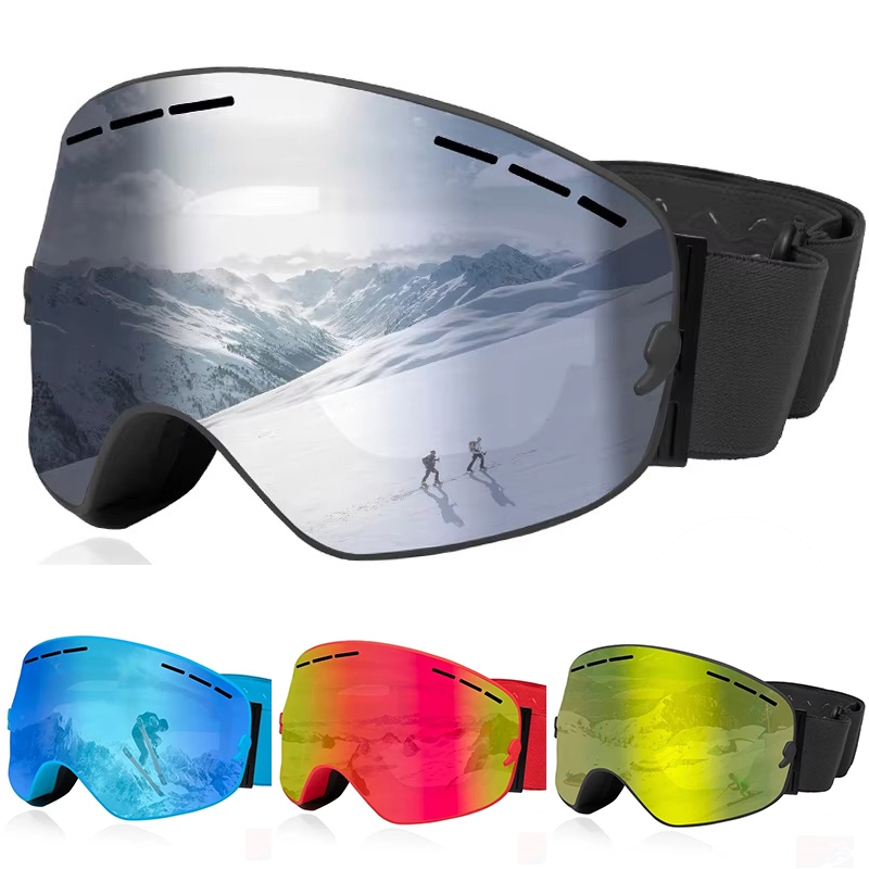 QUESHARK Adults Double Layers Anti-fog UV400 Ski Goggles Mask Full ...