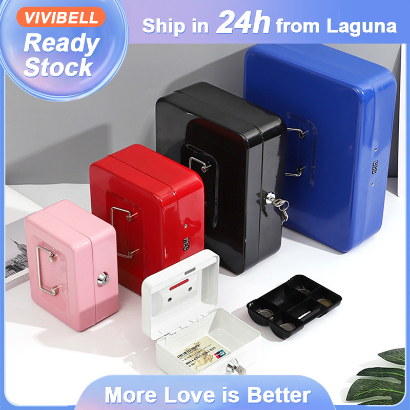 【Ship in 12h】5 Size Cash Box with key Portable Password Vault Money ...
