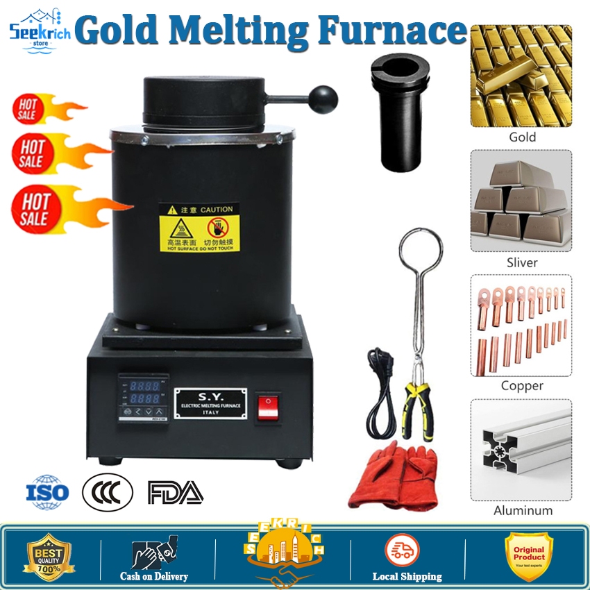 3KG Gold Melting Furnace,1600W 2000F Digital Electric Melting Furnace ...