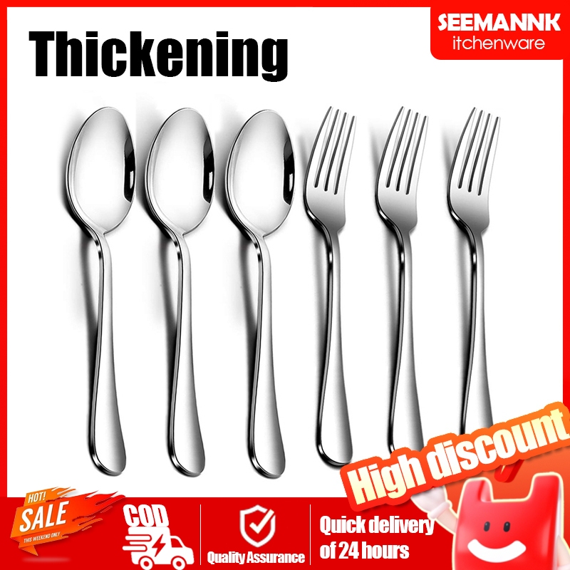 6pcs Elegant European Cutlery 304 Stainless spoon and fork set ...