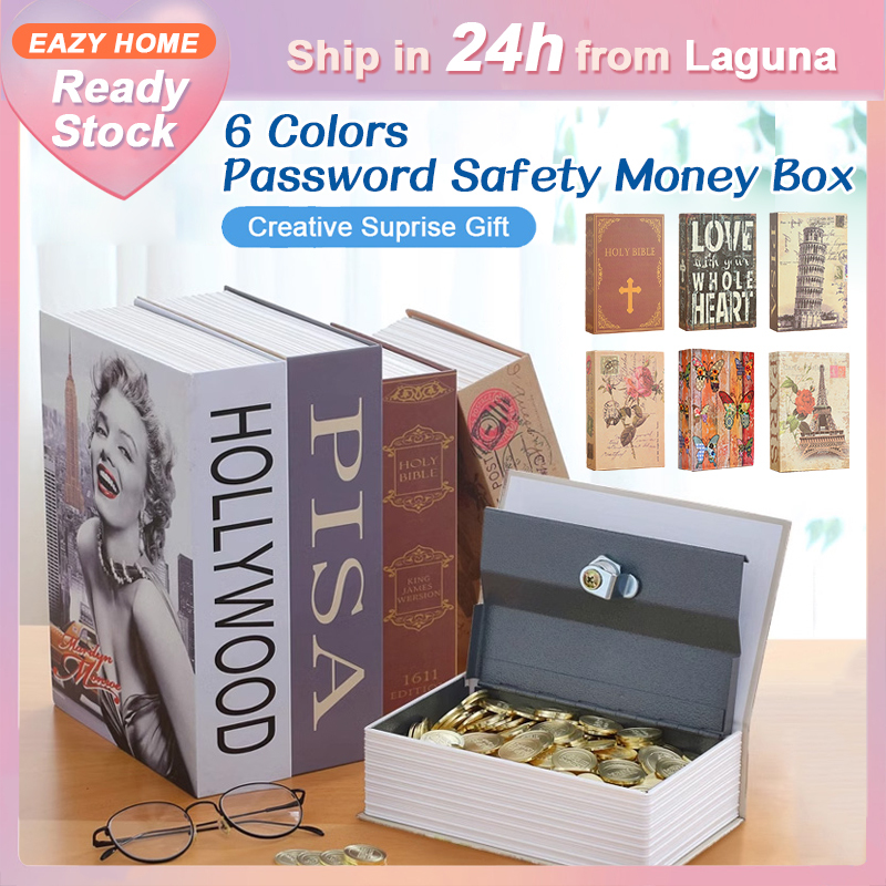 【Ship in 24h】Creative Mini Safe Box Password Vault Money Box with Key ...