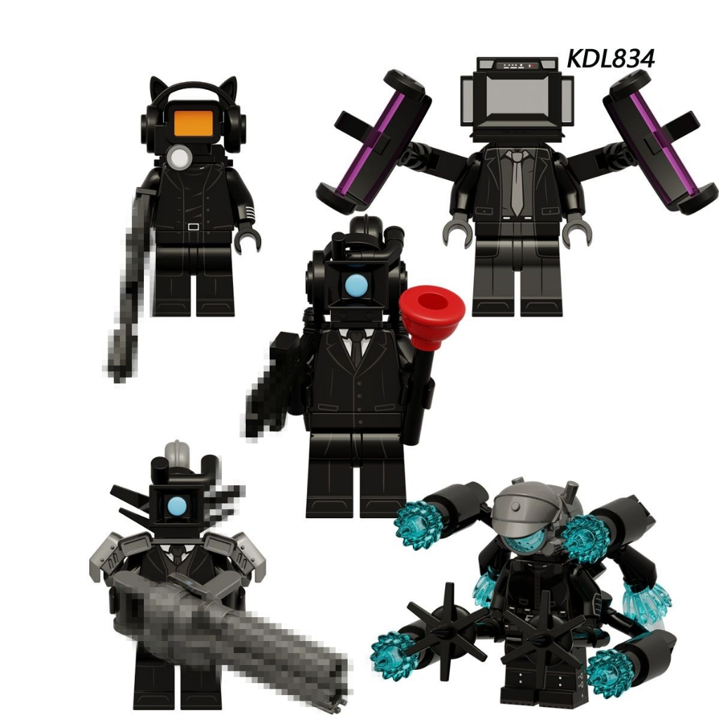 Building Block Figure Monitor People Big Cameraman Big TV People Block ...