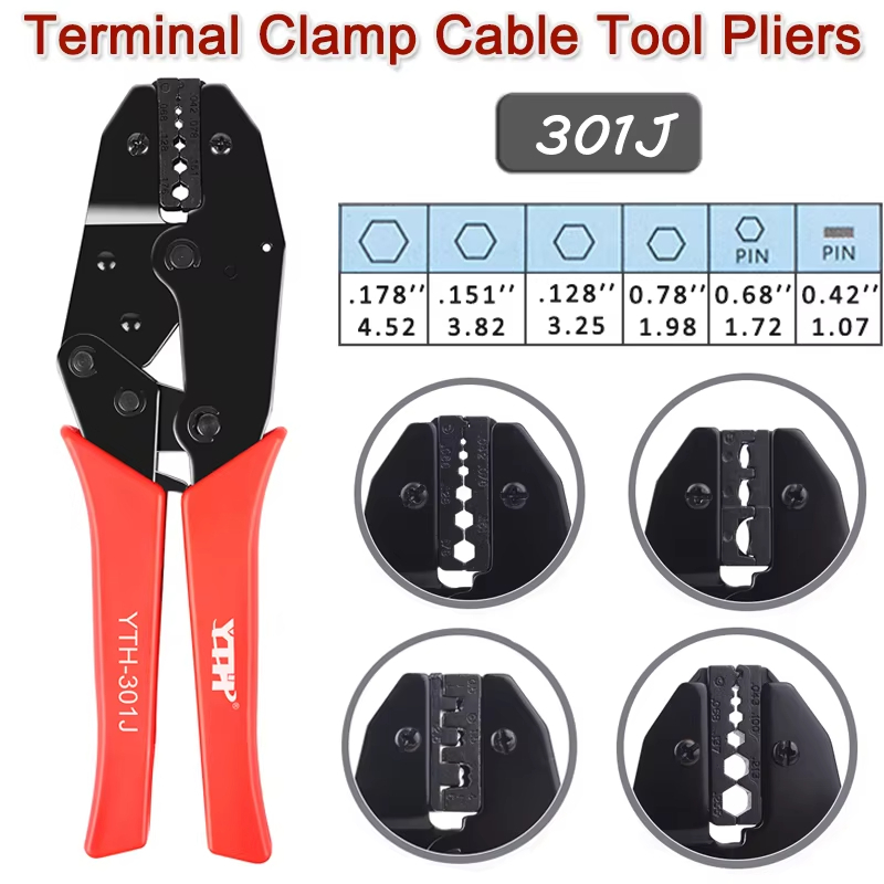 YTH Terminal Clamp Cable Tool Nippers SMC Hex Coating Crimping Pliers ...