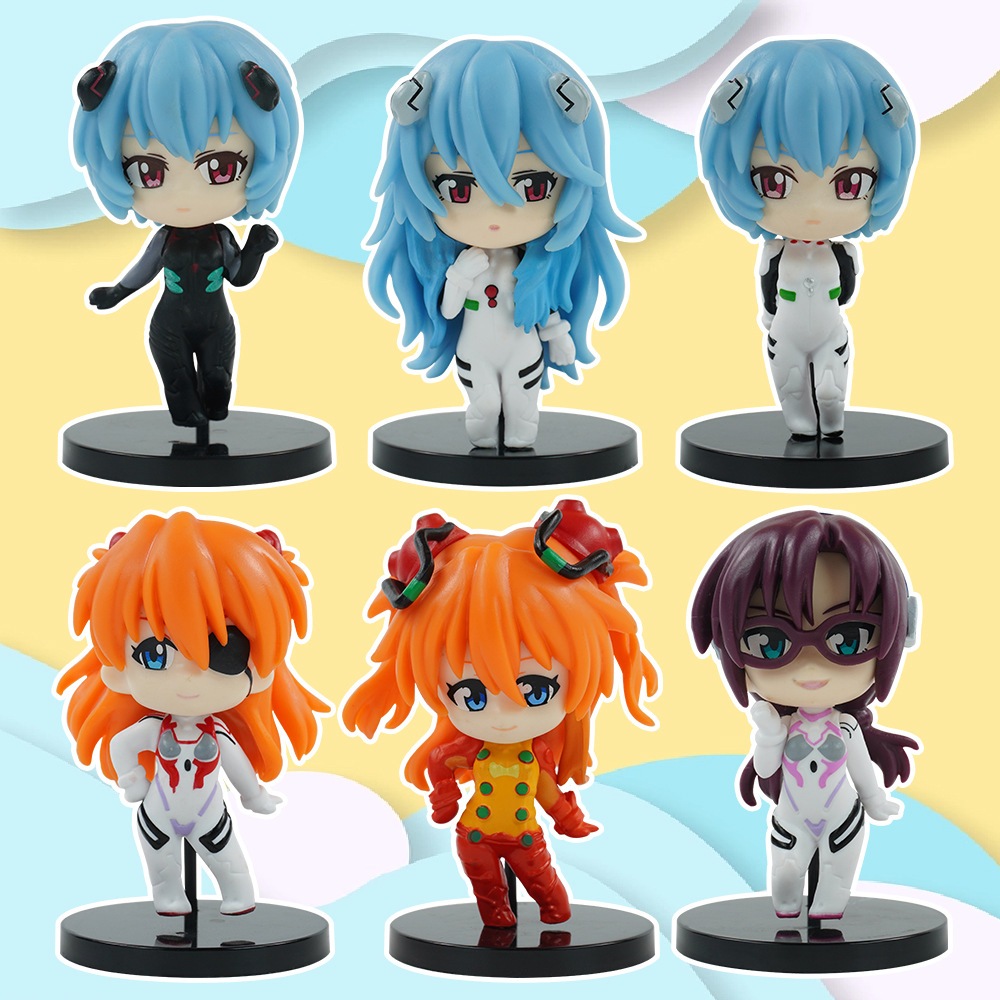 6pcs Q-version Neon Genesis Evangelion hand puppet Asuka Langley Rei ...