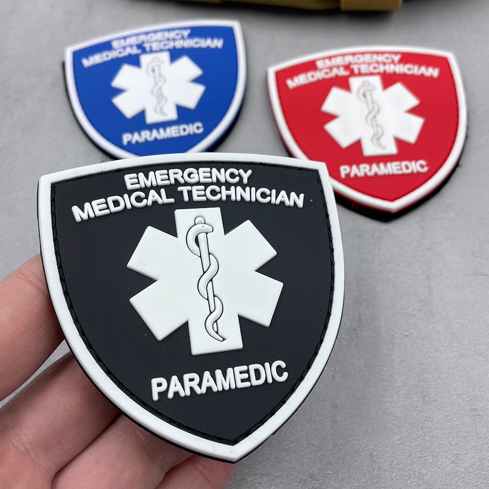 Pvc Soft Rubber Patch Life Star First Aid Medical Badge with Hook ...