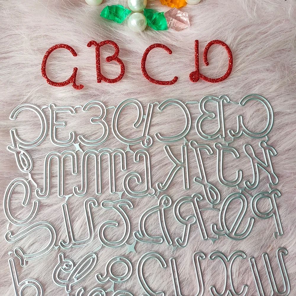 New Cursive Alphabet Metal Cutting Die Mould Scrapbook Decoration ...