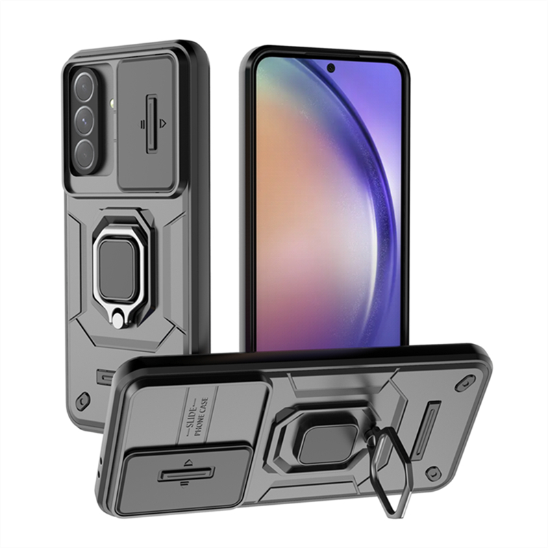Samsung Galaxy A56 5G Luxury Sliding Push Window And Ring Cover Armor ...