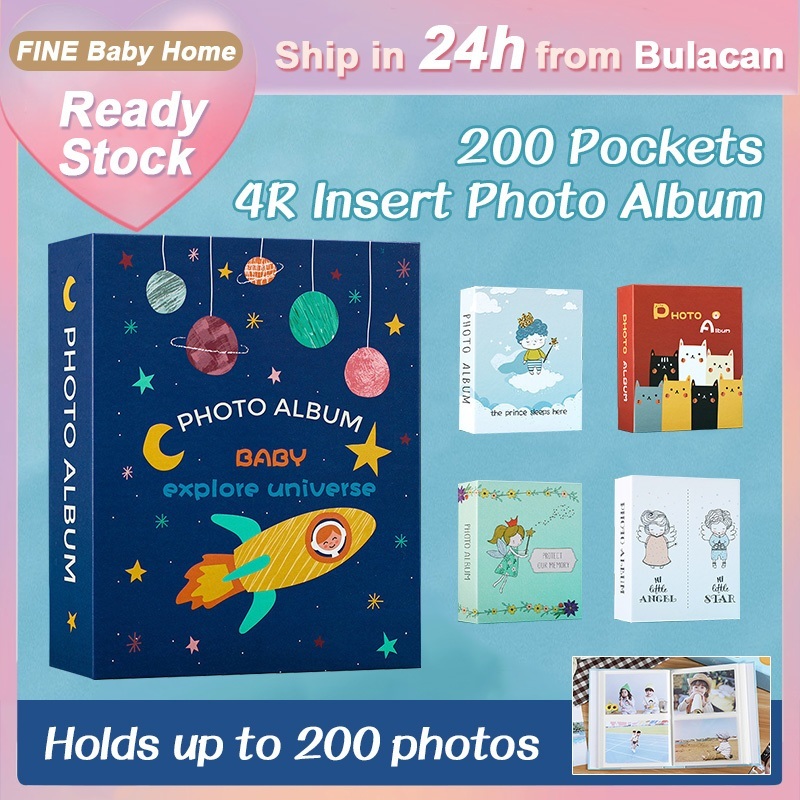 【Ship in 24h】200 Pockets Insert Photo Album 4R 100 Pages Photobook ...
