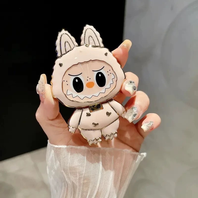 Cartoon Cute labubu Mobile Phone Holder labubu Makeup Mirror 360 Degree ...