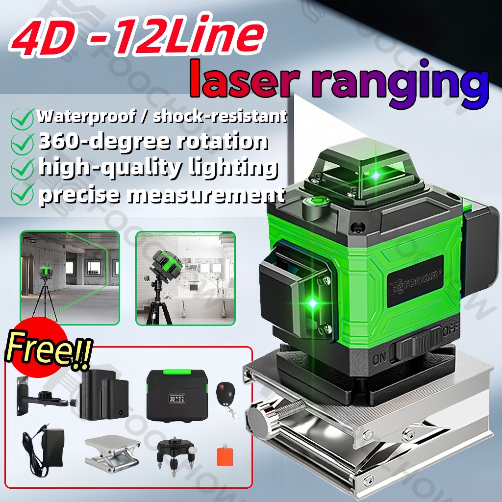 12 Line Clear Precision Laser Level High-Quality Laser Meter with ...