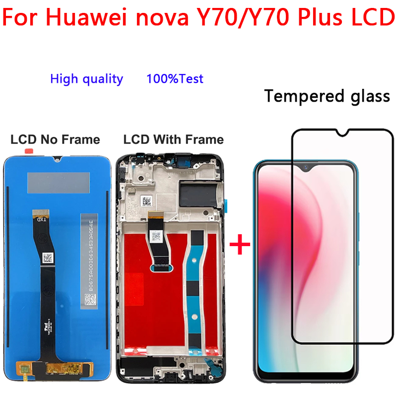 For Huawei nova Y70/Y70 Plus MGA-LX9,, MGA-LX3 LCD Display Touch Screen With Frame Digitizer ...