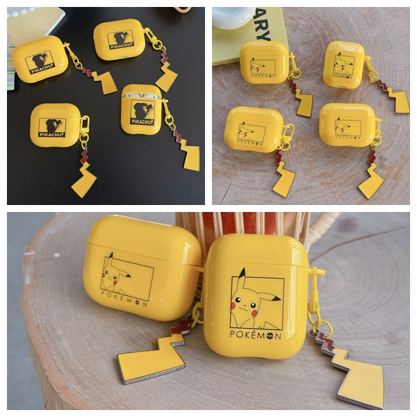 For airpods 1 2 3 4 pro 2 cover cute pokemon Pikachu yellow | Shopee ...