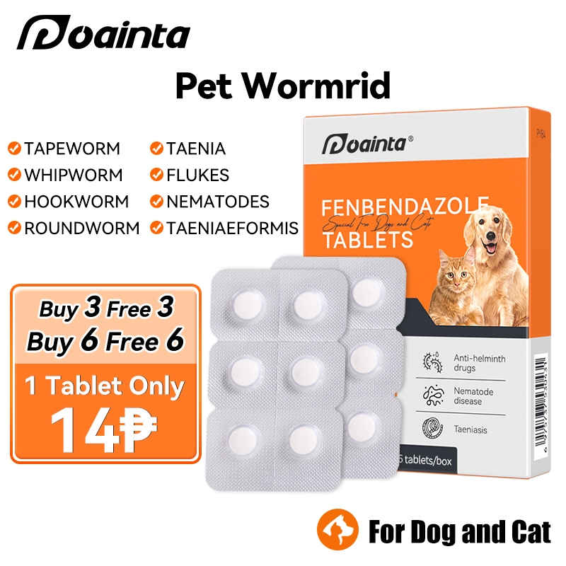 PUAINTA Wormrid Fenbendazole Dewormer Tablets For Dogs Cats Tapeworms ...
