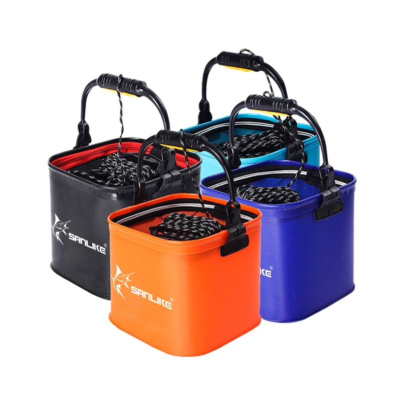 Folding fish bucket, fishing bucket, live fish bucket, portable outdoor ...