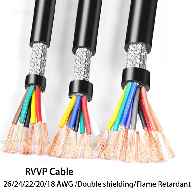 Shielded Cable RVVP 26/24/22/20/18AWG 2/3/4/5 Cores Shielded Control ...