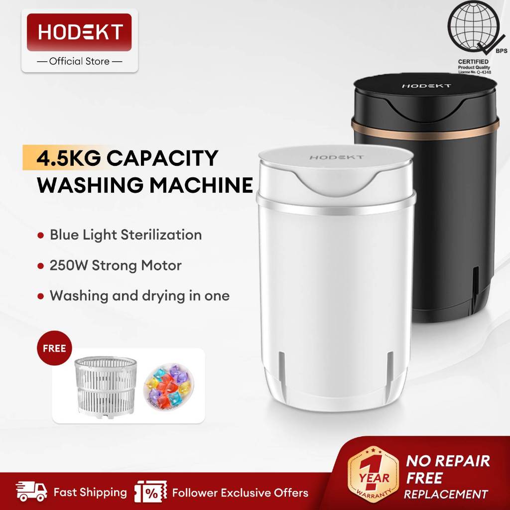 HODEKT Mini Portable Washing Machine With Dryer Blue Light ...