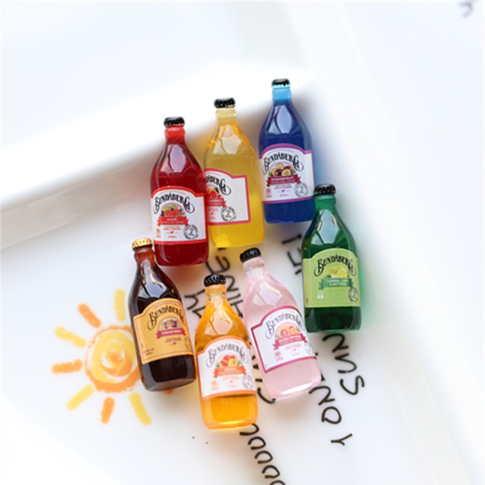 6pcs Set Miniature Drink Bottle Mini Beverage Juice Ornaments Dollhouse ...