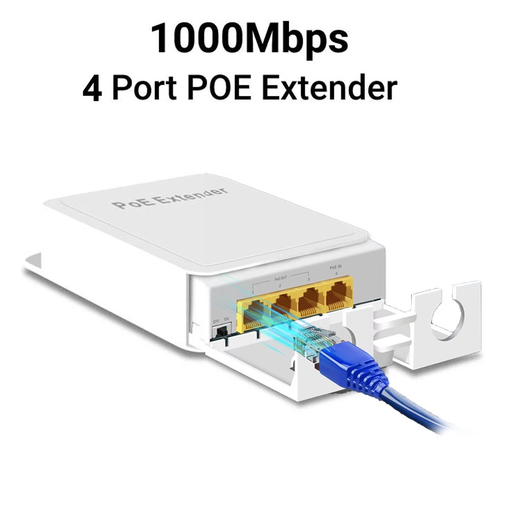 (Local Seller) 4 Port 1000Mbps POE Repeater 1 To 3 Network Switch PoE Extender for IPC/NVR ...