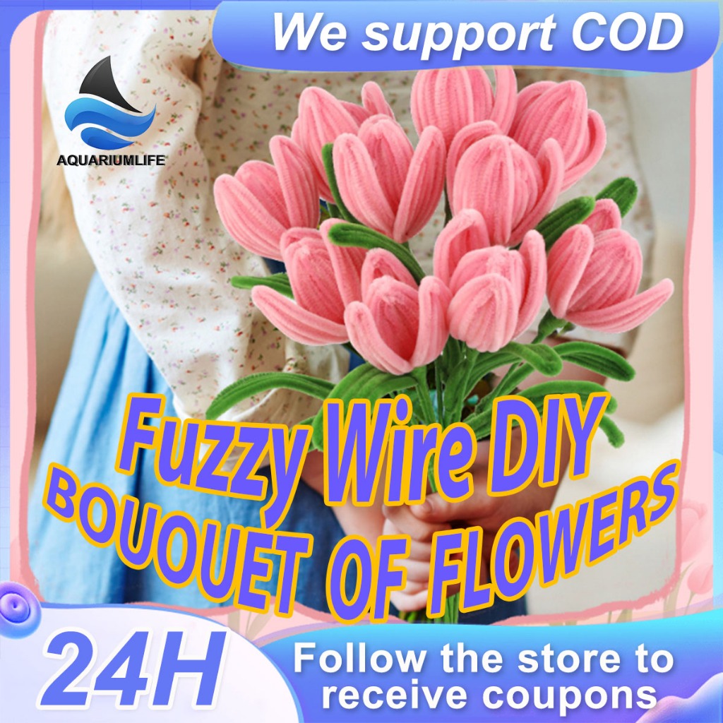 Plush Tube DIY Creative Toy 100Pcs Fuzzy Wire Chenille Stems Handicraft ...