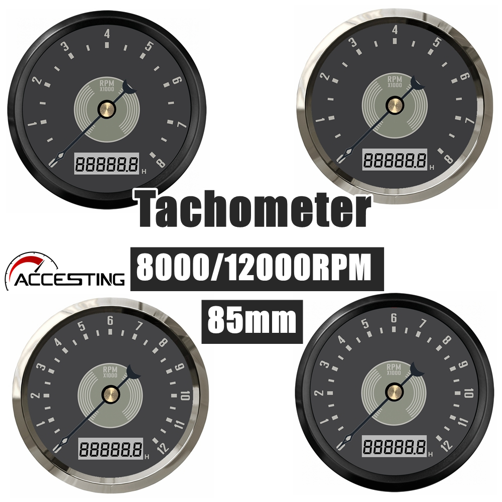 85mm Vintage Series Multi-Signal Car Tachometer with Digital Display ...