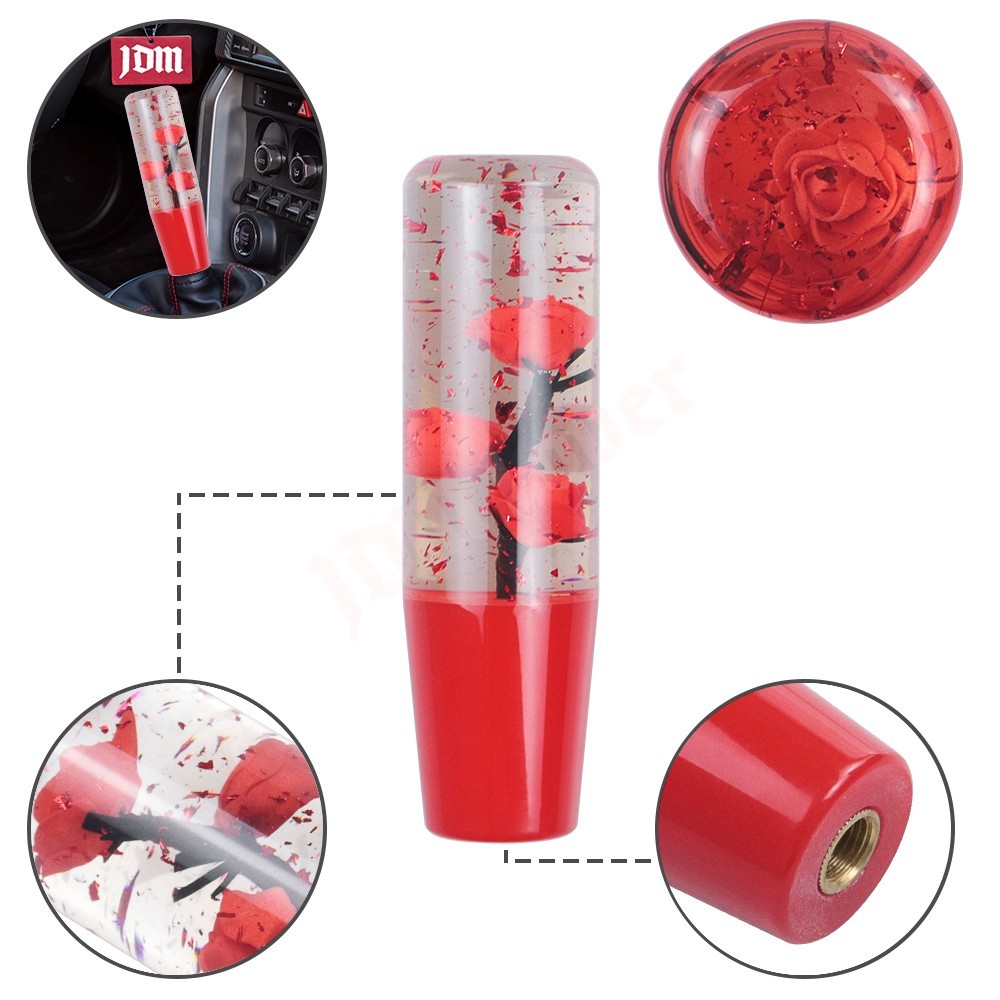 15CM Transparent Underwater Flower Crystal Shift Knob Glitter Flower ...