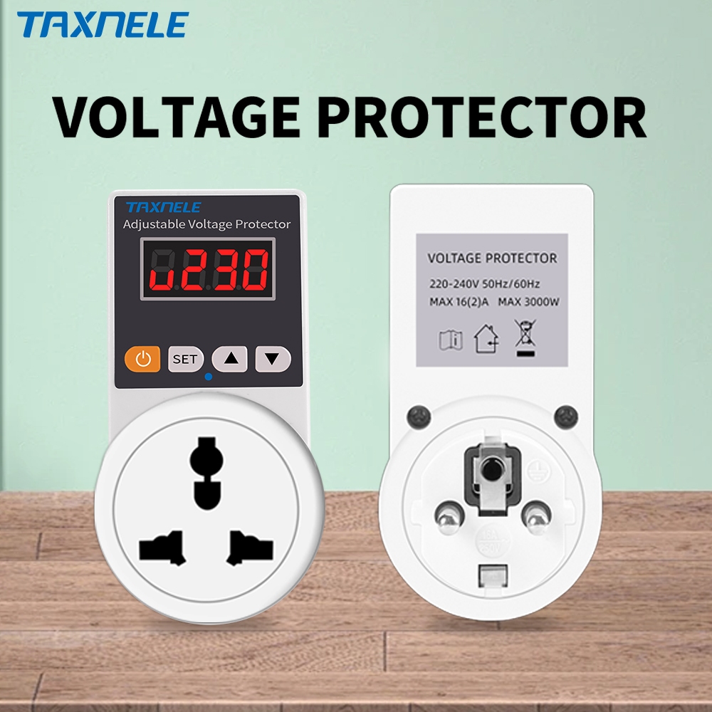 Voltage Protector Socket 220V Adjustable 16A EU UK US Plug Socket ...