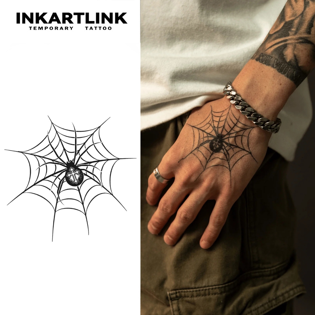 Spider Temporary Tattoo,New Technology Magic,Long Lasting 2 Weeks,Semi ...
