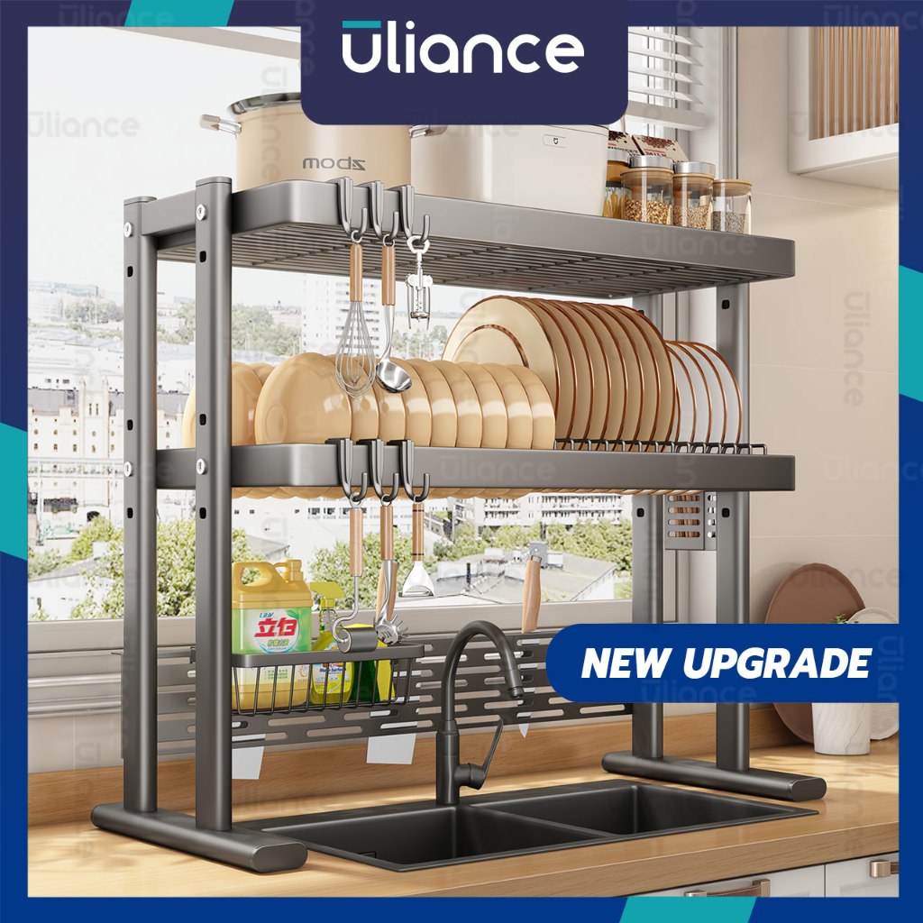 Uliance Over The Sink Kitchen Dish Drying Rack Drainer Adjustable Space ...