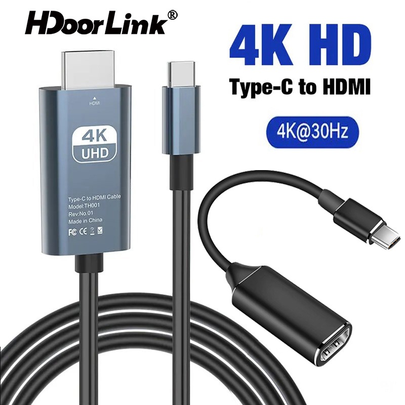HdoorLink Type C To HDMI Adapter Cable USB C 4K 30Hz HDTV Converter ...