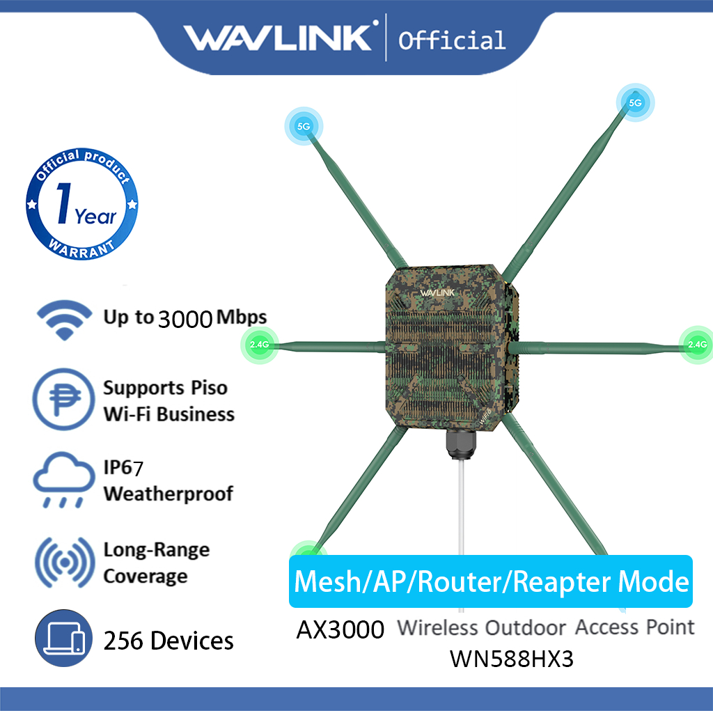 WAVLINK WiFi6 Outdoor AP Dual Band AX3000M Long Range Outdoor Mesh ...