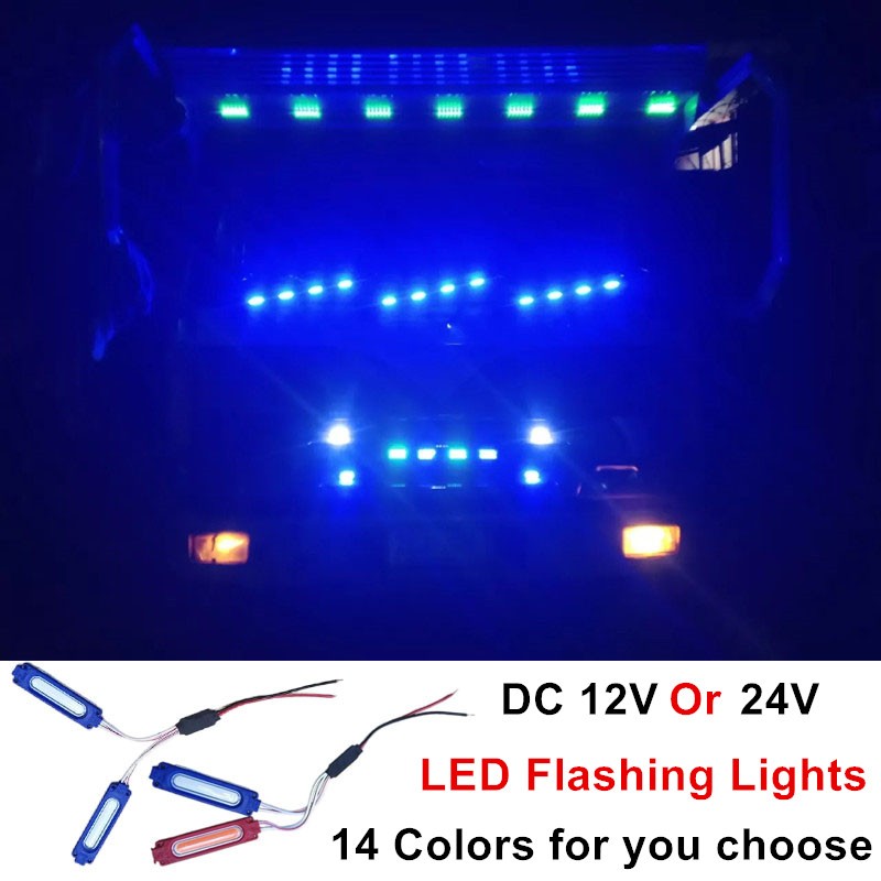 DC 12V or 24V Truck LED Flashing Lights, Red and Blue Paired Flashing ...